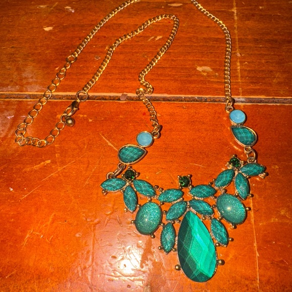 Jewelry | Teal Goldtone Statement Necklace | Poshmark